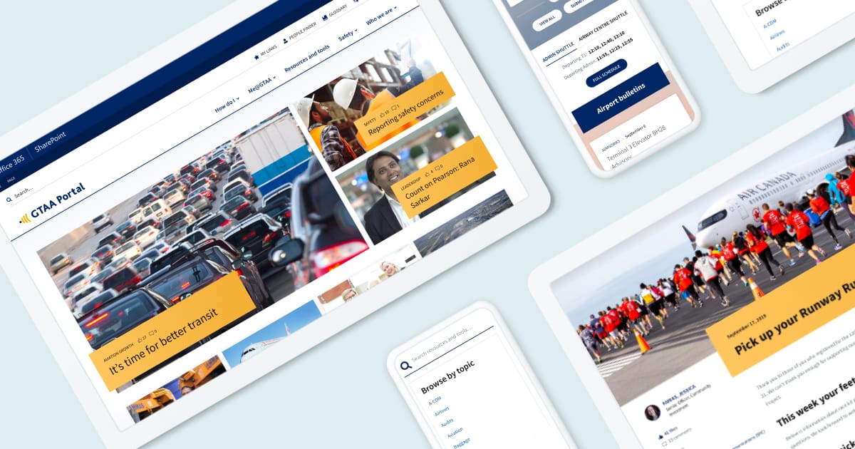 GO intranet example – Toronto Pearson | Habanero Consulting Inc.